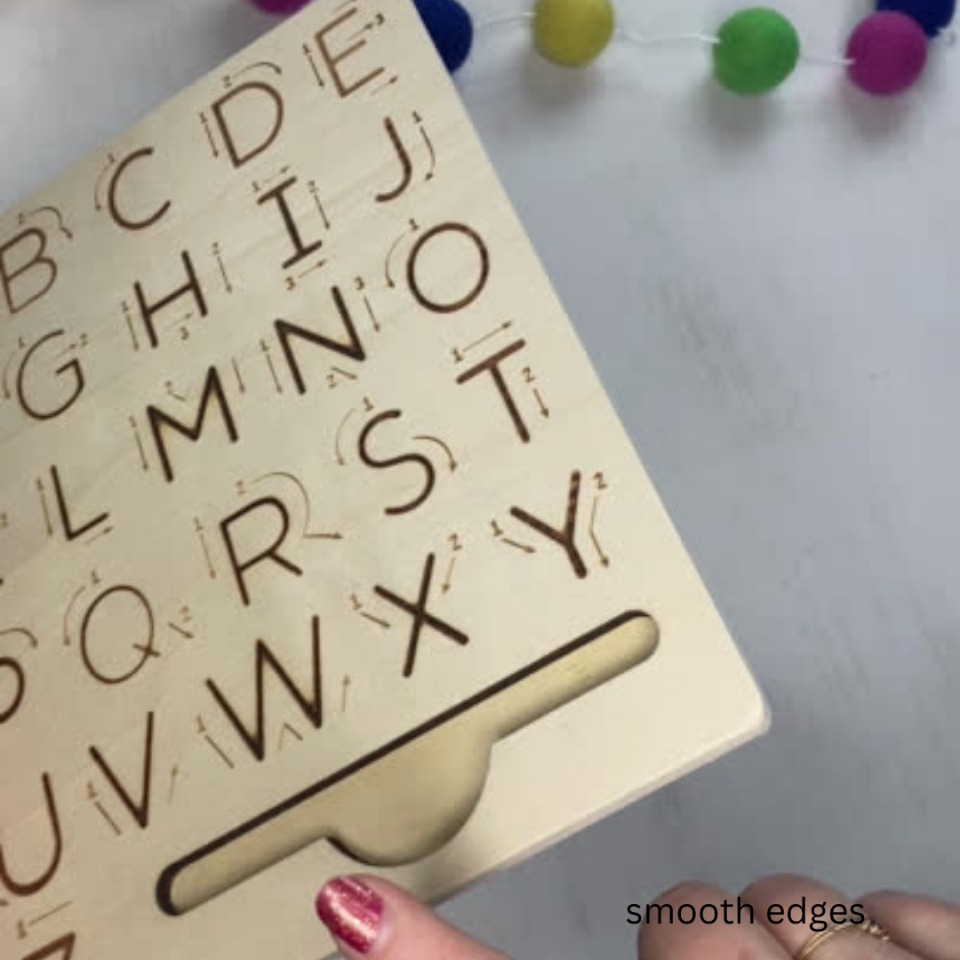 Double-Sided Wooden Alphabet Tracing Board | Writing Practice – Fun ...